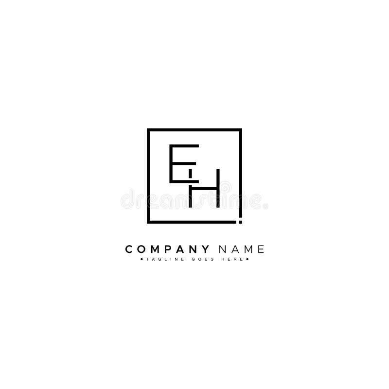 Vector Template for Initial Letter EH Logo - Elegant Monogram Logo for ...