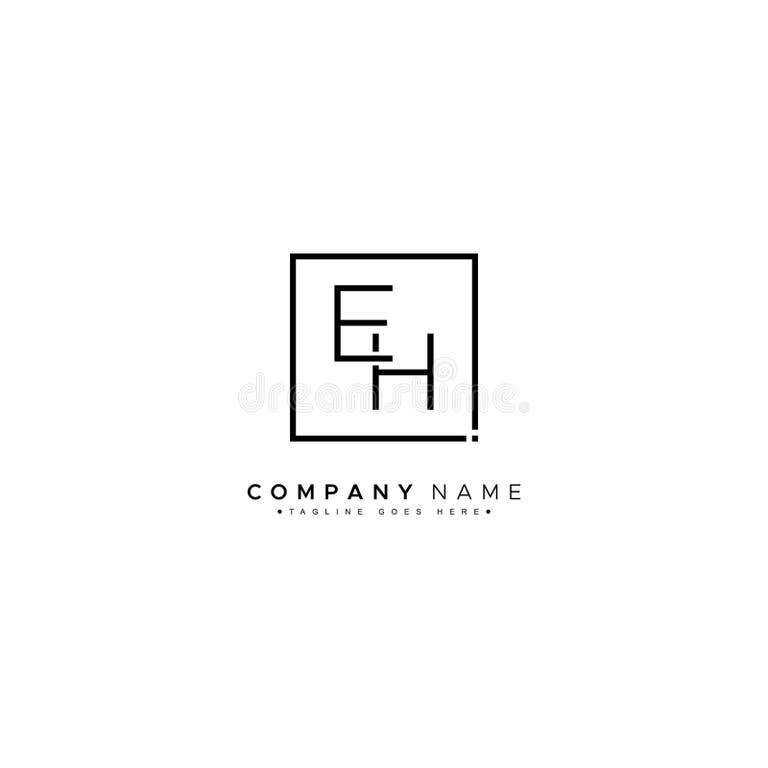 Vector Template for Initial Letter EH Logo - Elegant Monogram Logo for ...