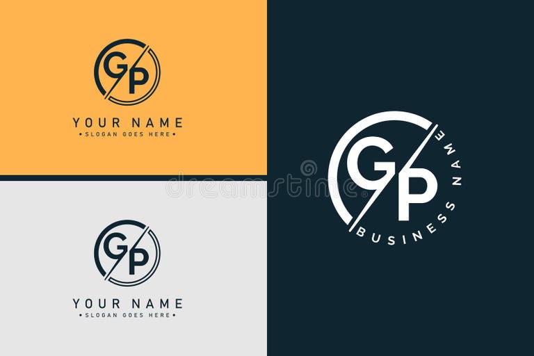 Vector Template for Initial Letter GP Logo - Elegant Monogram Logo for ...