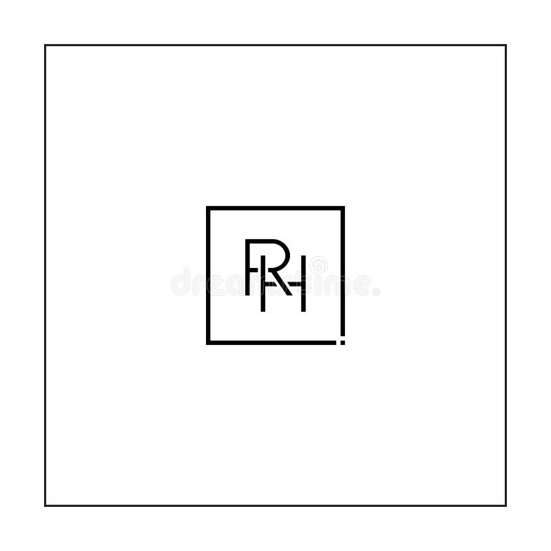 Vector Template for Initial Letter RH Logo - Elegant Monogram Logo for ...