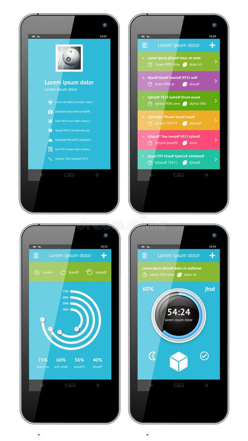 Vector Template Interface for Phone Stock Vector - Illustration of ...