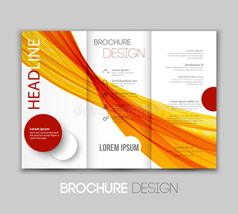 Vector Template Leaflet Design with Color Lines Stock Vector ...