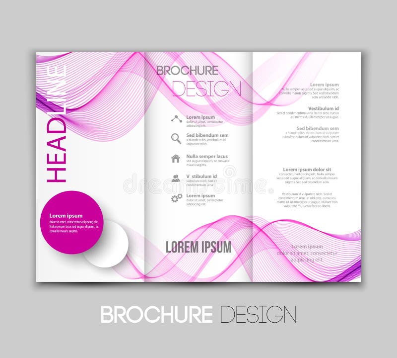 Vector Template Leaflet Design with Color Lines Stock Vector ...