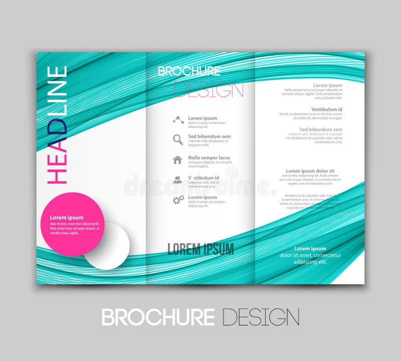 Vector Template Leaflet Design with Color Lines Stock Vector ...