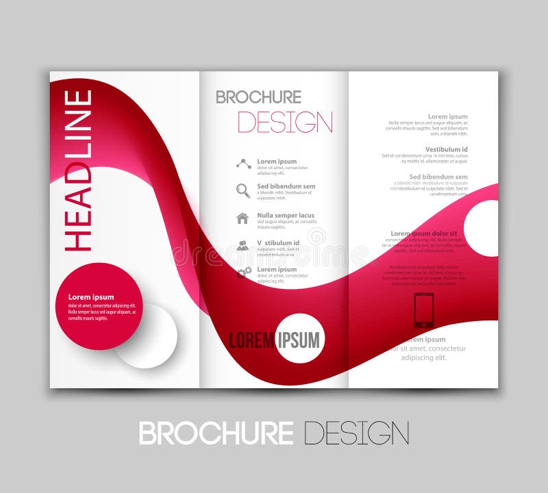 Vector Template Leaflet Design with Color Lines Stock Vector ...