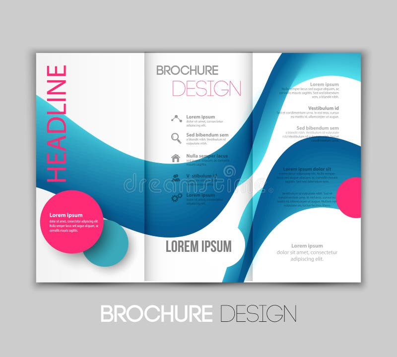 Vector Template Leaflet Design with Color Lines Stock Vector ...