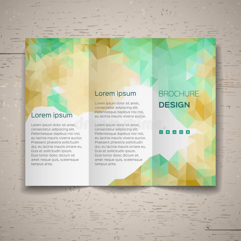 Vector Template for Leaflet Stock Vector - Illustration of fold, mosaic ...