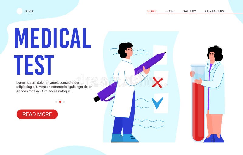 Vector Template for a Medical Analysis Page for Web Design. Stock ...