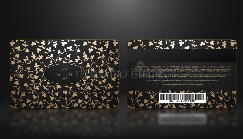 Vector Template of Membership or Loyalty Black VIP Card with Luxury ...