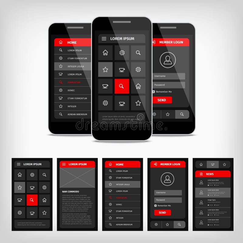 Mobile App Wireframe Ui Kit. Detailed Wireframe for Quick Prototyping ... Mobile App Wireframe Ui Kit. Detailed Wireframe for Quick Prototyping ...