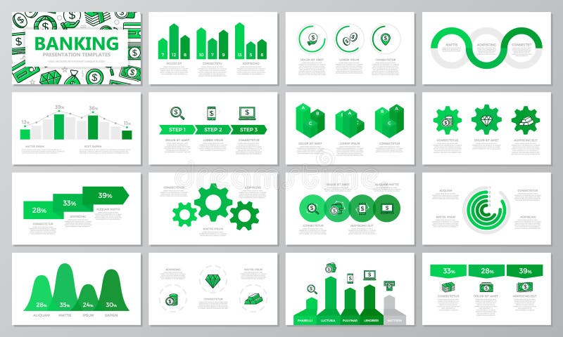 Set of Bank and Money Elements for Multipurpose Presentation Template ...