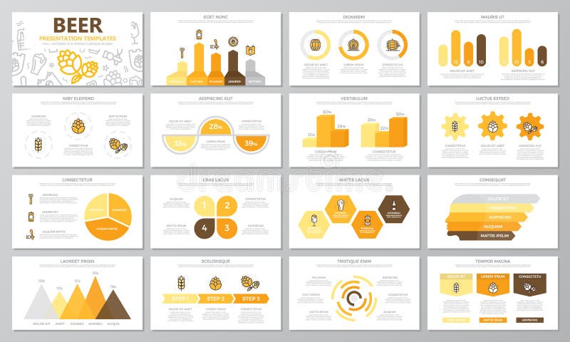 Set of Beer and Bar, Pub Elements for Multipurpose Presentation ...