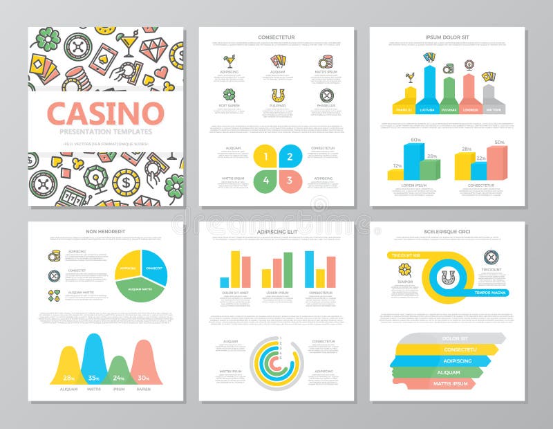 Set of Colored Gambling and Casino Elements for Multipurpose A4 ...