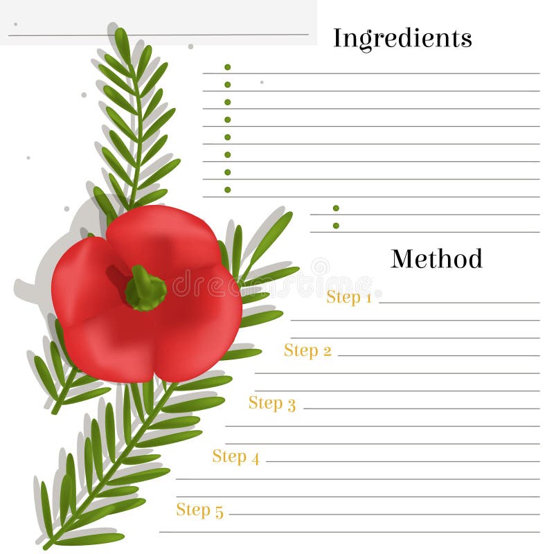 Vector Template, Page Layout Recipe Book, Cookbook Stock Vector ...