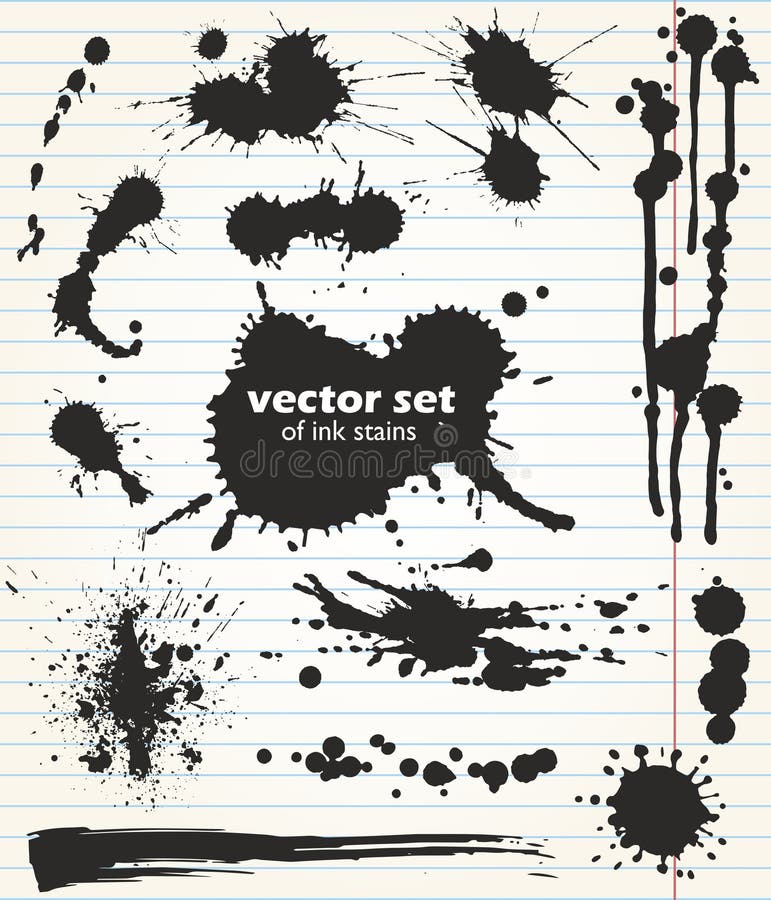 Paint Spots of Different Size and Shape. Collection of Grungy Design ...