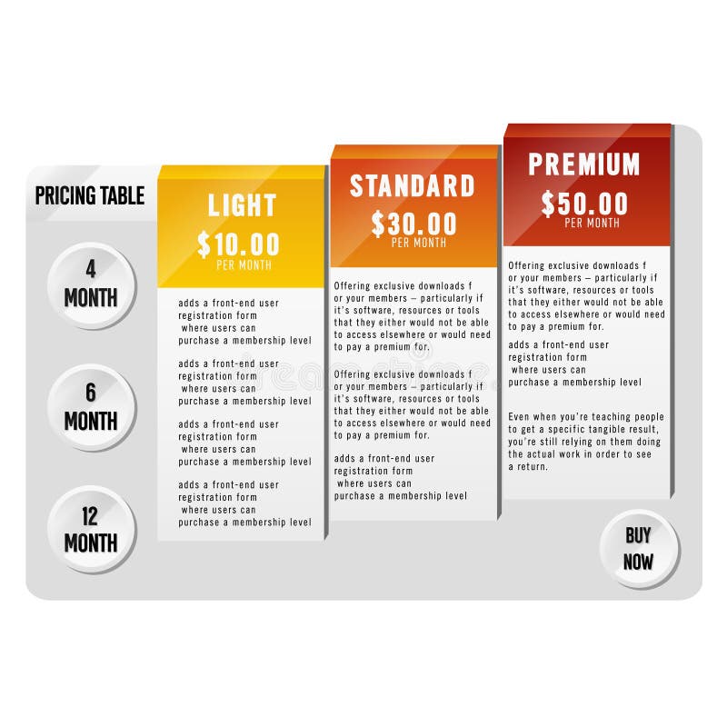 Vector Template of Price Chart Stock Illustration - Illustration of ...
