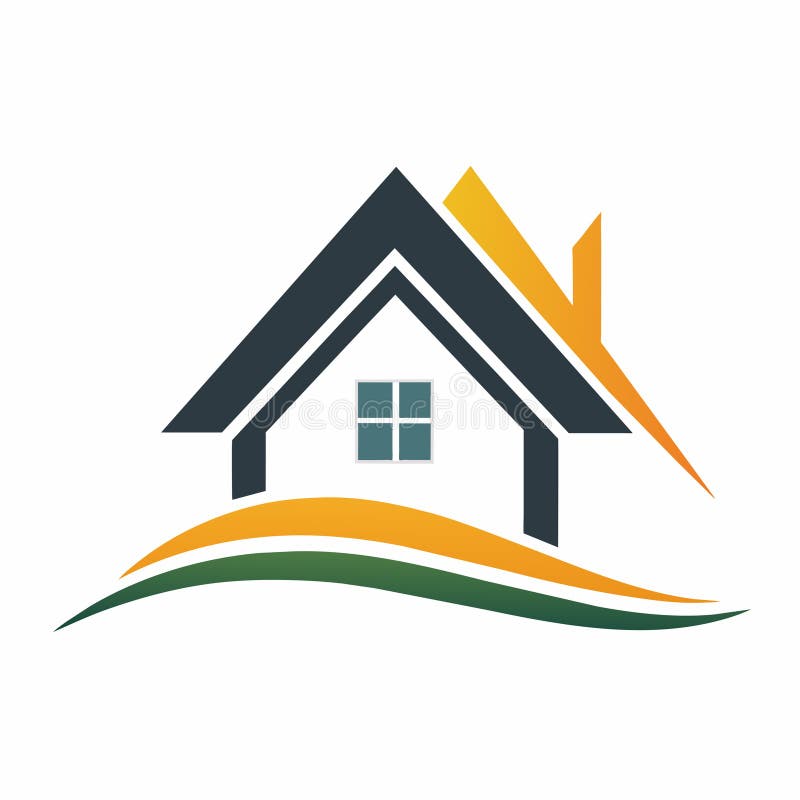A Vector Template for a Real Estate House Logo Design with a Colorful ...
