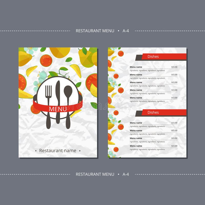 Vector Template Restaurant Menu with Guava and Flower Stock Vector ...