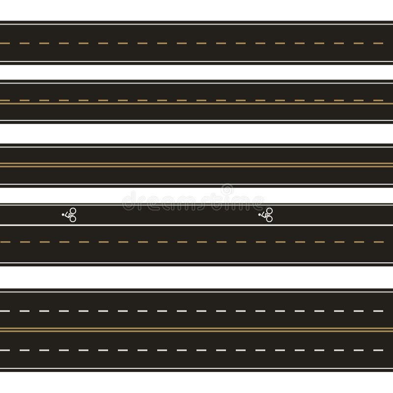 Vector Template Set of Straight Asphalt Roads. Stock Vector ...