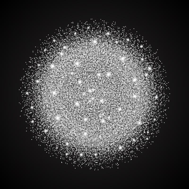 Vector Template with Silver Sparkle Glitter. Shining Circle Frame on ...
