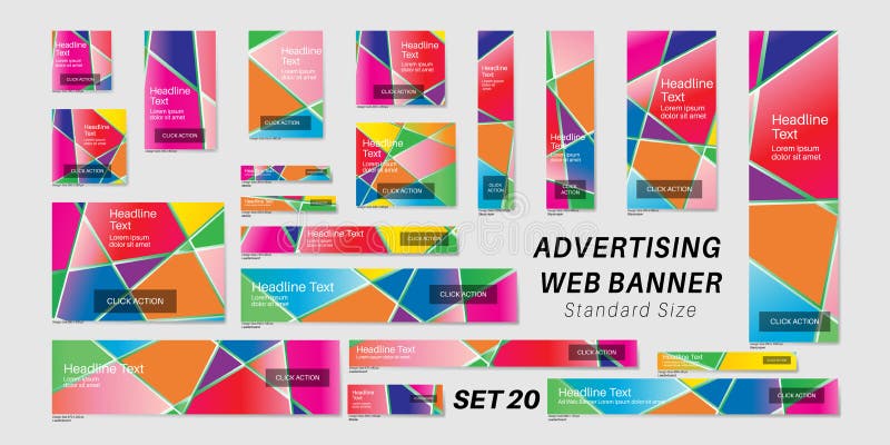 Vector Template Standard Size Ad Banner Design for Web. Design with ...