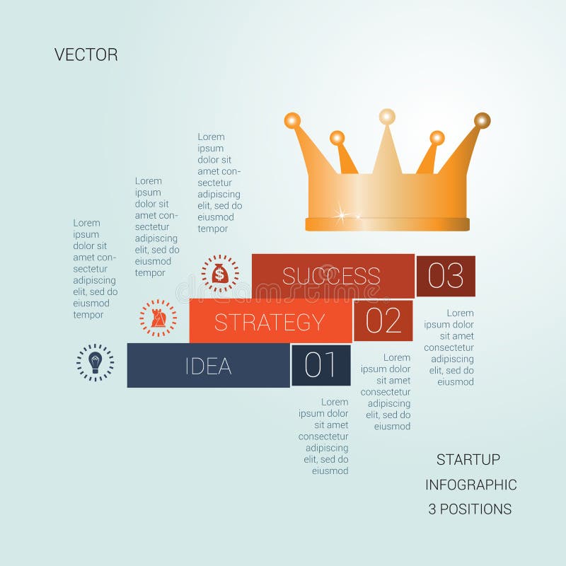 Vector Template Startup Success for Three Positions Stock Vector ...