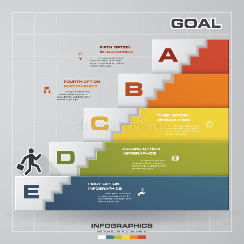 Vector Template for a Step by Step. 5 Steps Stock Vector - Illustration ...