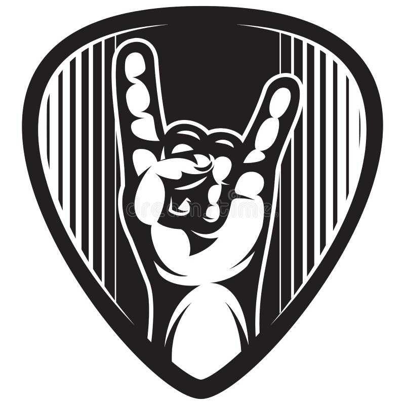 Vector Template with Stylish Design of Guitar Plectrum with Hand Stock ...