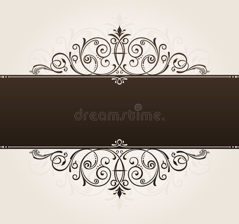 Vector Template for Text Background. Vintage Frame Stock Vector ...