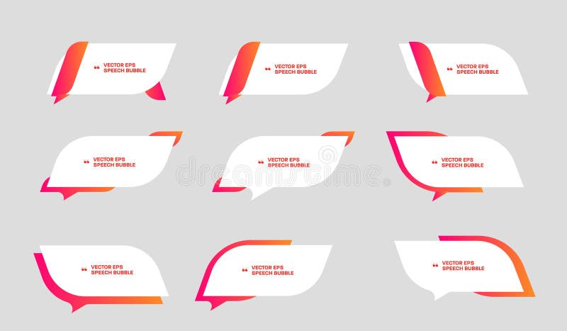 Vector Template of White Bubble Shapes for Quotes with Colorful Design ...