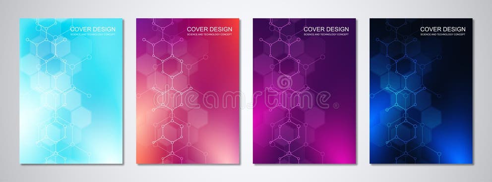 Vector Templates for Cover or Brochure, with Molecular Structures and ...