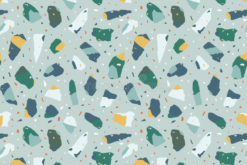 Vector Terrazzo Pattern Horizontal Background. Abstract Color Italian ...