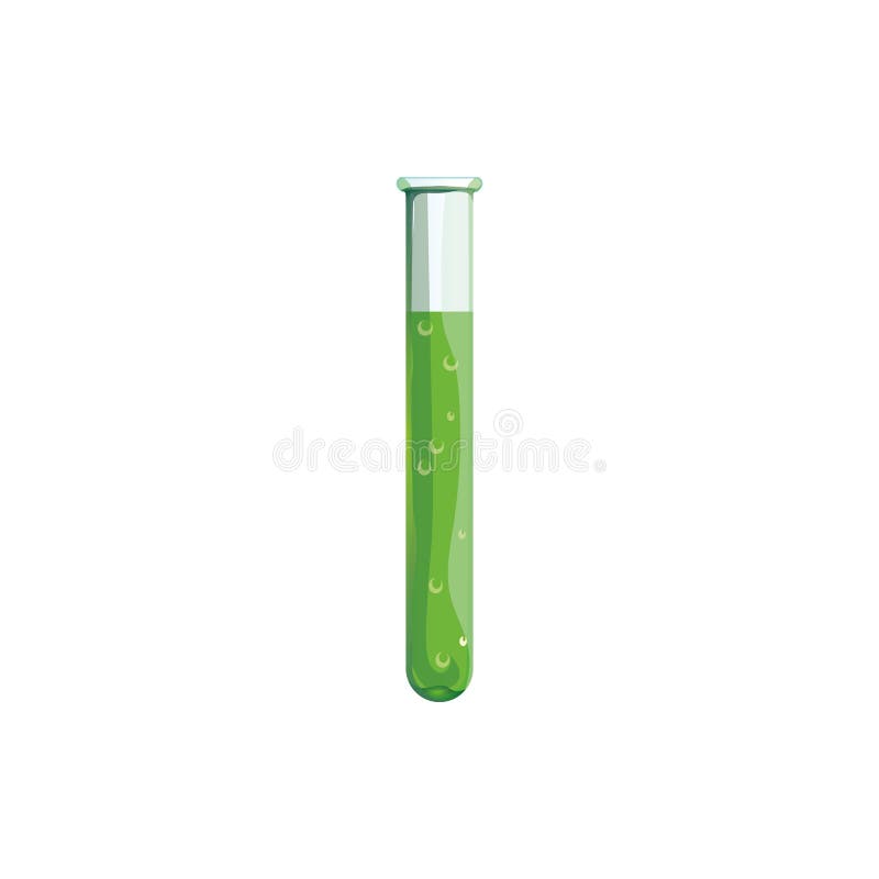 Vector Test Tubes Filled with with Greenish or Green Substance Stock ...