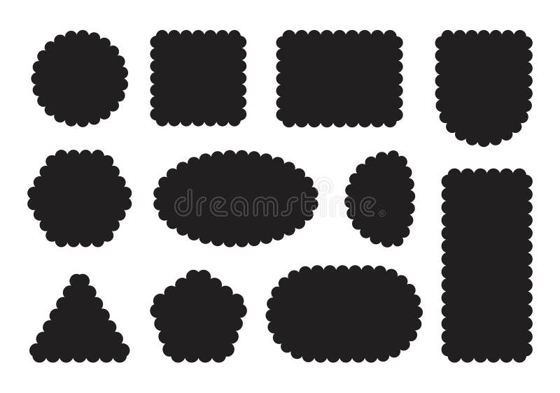 Vector Text Boxes with Wavy Scalloped Edges Stock Illustration ...