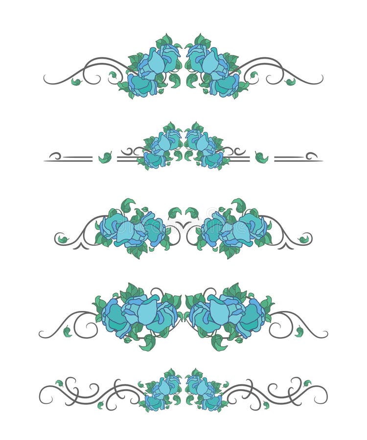 Vector Text Dividers With Wedding Theme Objects Stock Vector ...