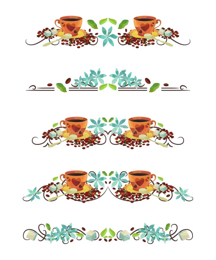 Vector Text Dividers with Coffee Stock Vector - Illustration of yellow ...