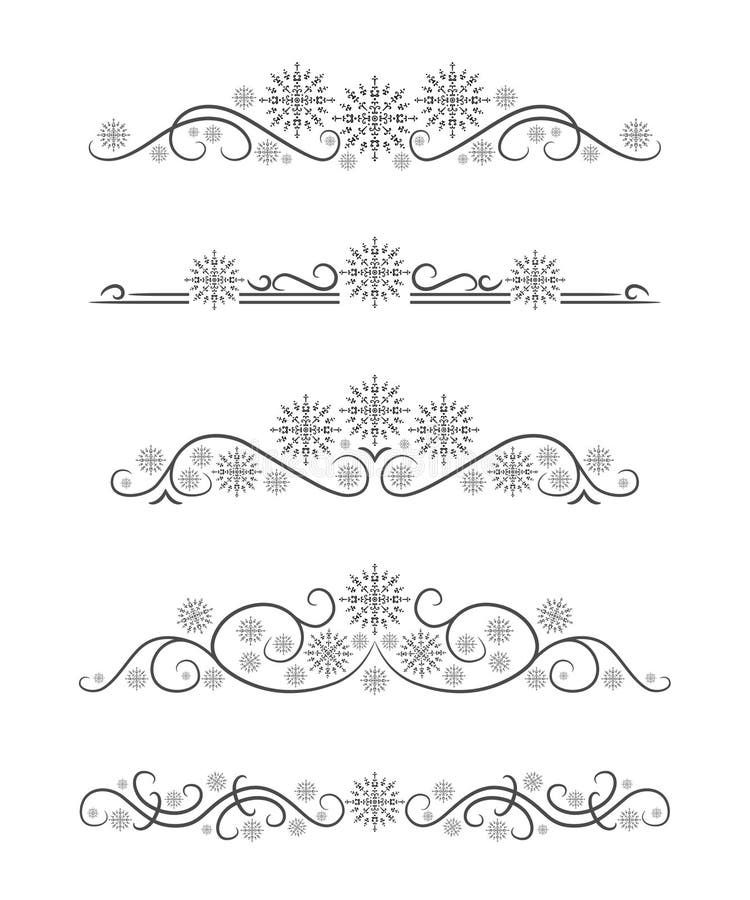 Snowflakes Dividers Stock Illustrations – 88 Snowflakes Dividers Stock ...