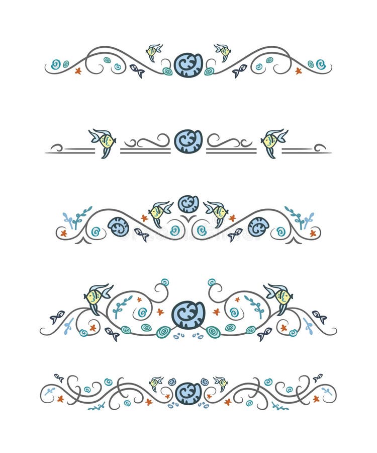 Vector Text Dividers with Red Starfish Stock Vector - Illustration of ...