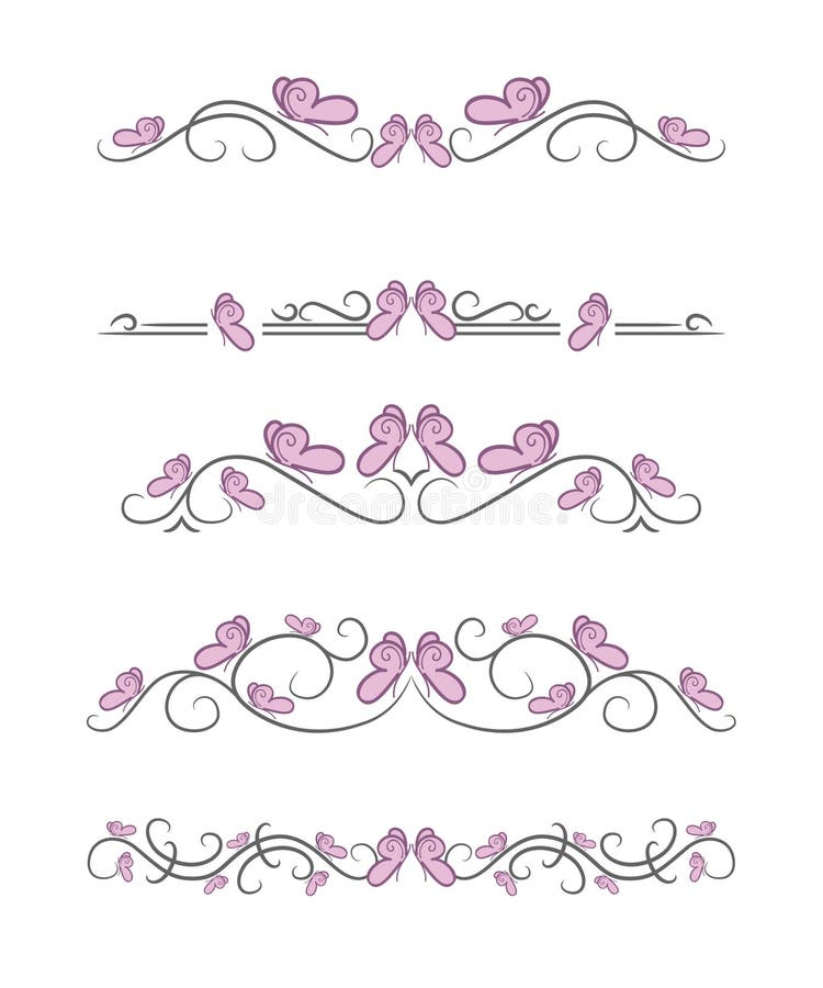Butterfly Divider Line Stock Illustrations – 115 Butterfly Divider Line ...