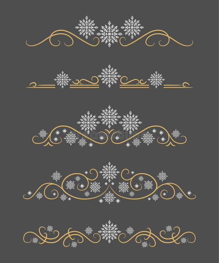 Snowflakes Dividers Stock Illustrations – 88 Snowflakes Dividers Stock ...