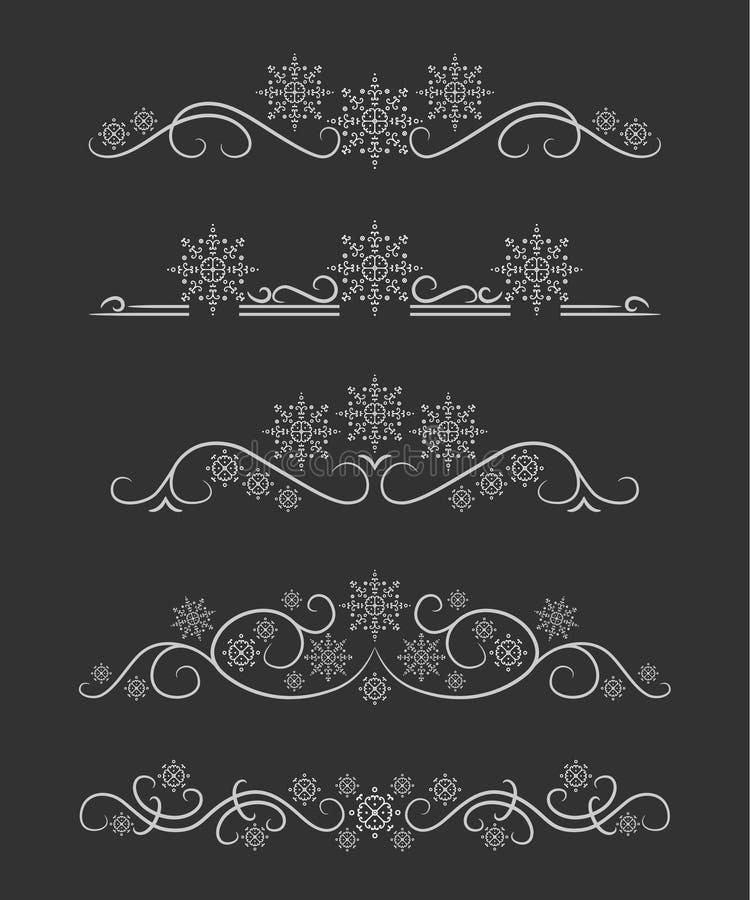 Snowflakes Dividers Stock Illustrations – 88 Snowflakes Dividers Stock ...