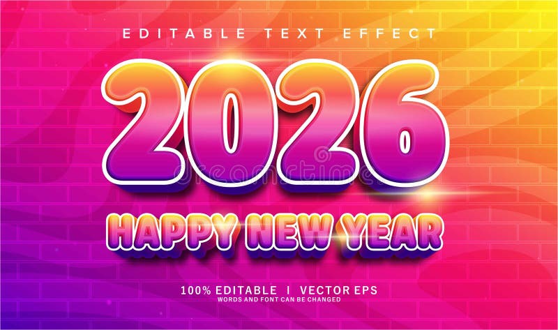 2026 Vector Text Effect with Modern Style Design Stock Vector ...