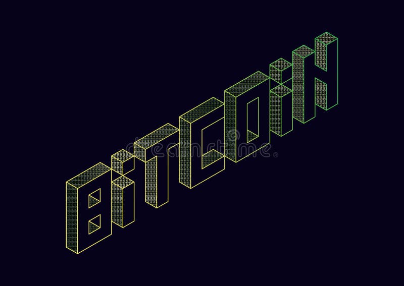 Vector Text Illustration Bitcoin. Stock Vector - Illustration of ...