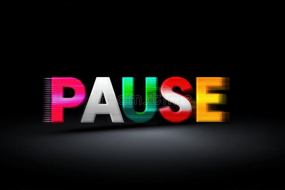 Glitch Effect Featuring Vector Text that Says Pause for a Striking ...
