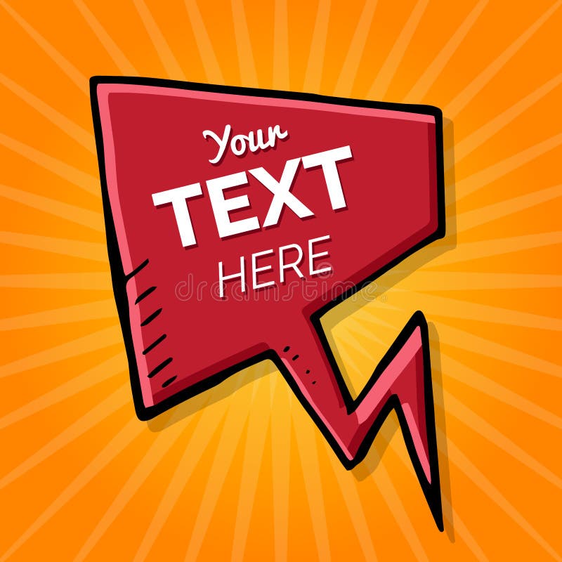 Vector Text You Text Here on Red Doodle Speech Bubble Stock ...