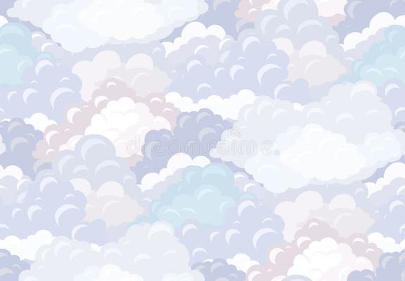 Vector Texture with Cartoon Thunderclouds. Texture of Stormy Sky Stock ...