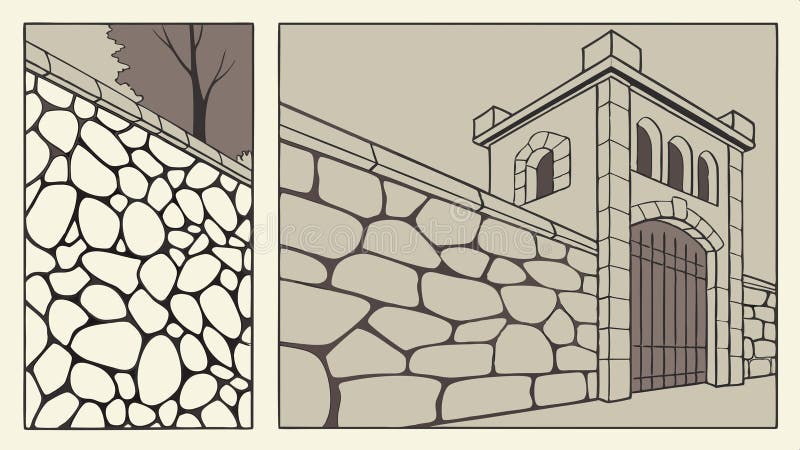 Cobblestone Wall Texture, Aged Stone Surface Vector Design Generative ...