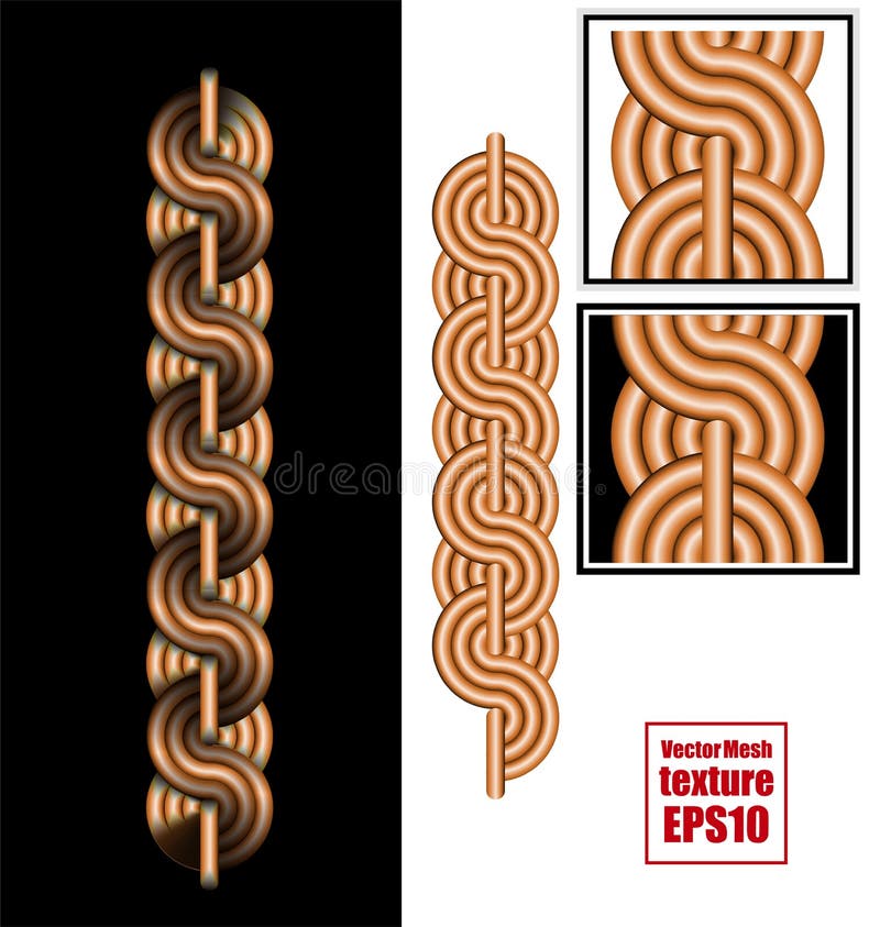 Vector Texture. Element of Intertwined Iron Rods. Braided Cable ...