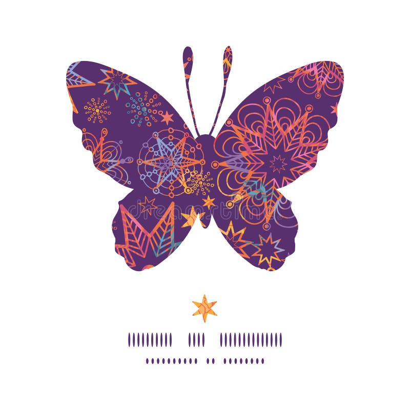 Vector Textured Christmas Stars Butterfly Stock Illustration ...