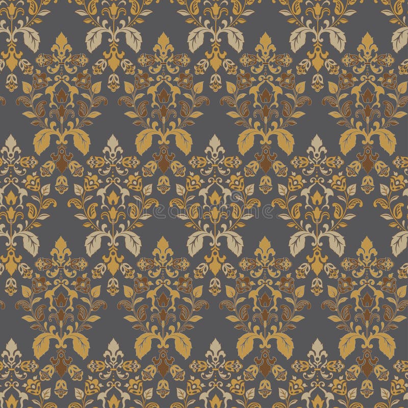 Vector Textured Print. Damask Seamless Vintage Pattern. Can Be Used for ...